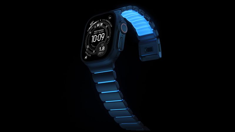 Nomad Launches Hybrid Titanium Apple Watch Band in New 'Icy Blue Glow ...