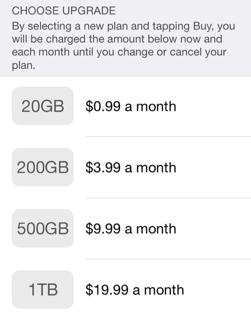 Apple s New ICloud Storage Plans Go Live Monthly Prices At 0 99 For Apple s New ICloud Storage Plans Go Live Monthly Prices At 0 99 For