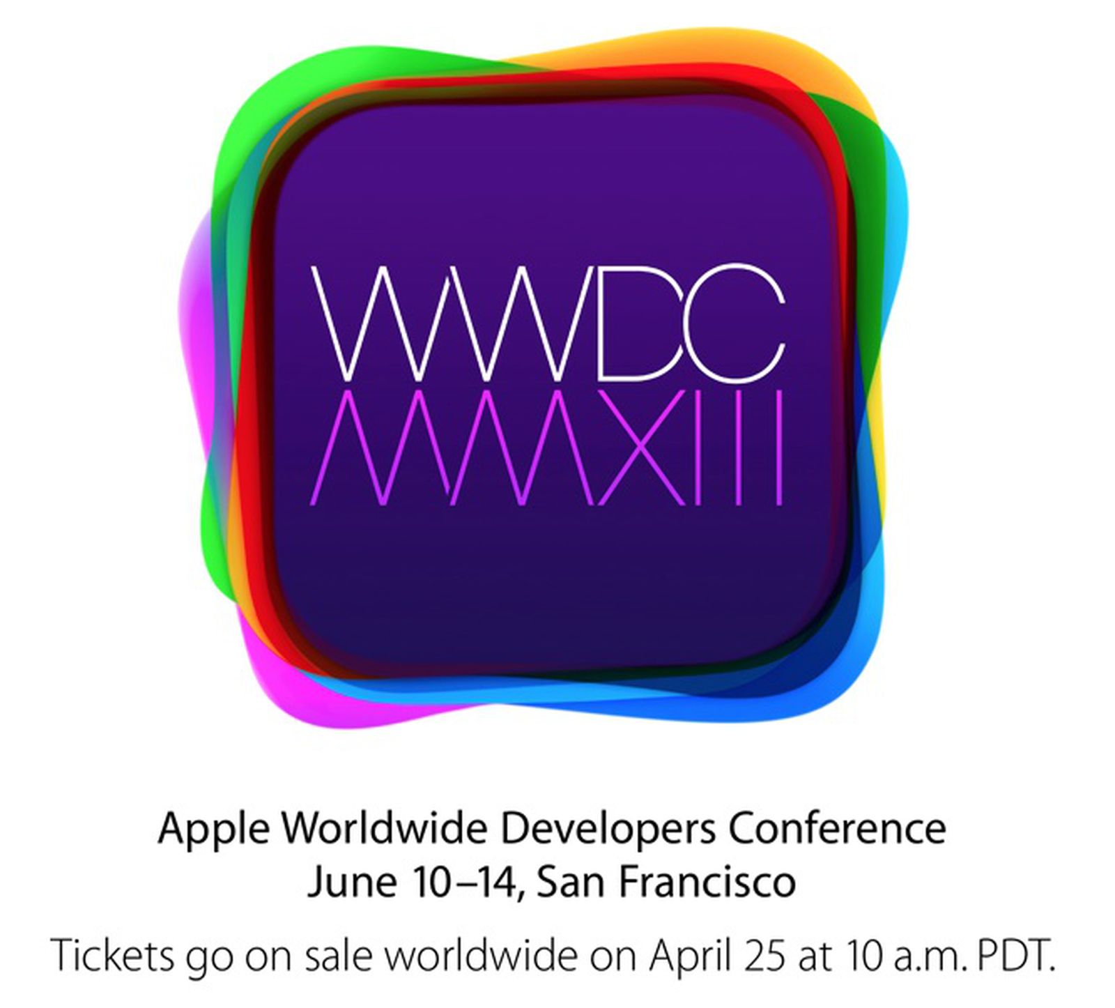 Apple Announces WWDC 2013 Scheduled for June 10-14, Tickets on Sale ...