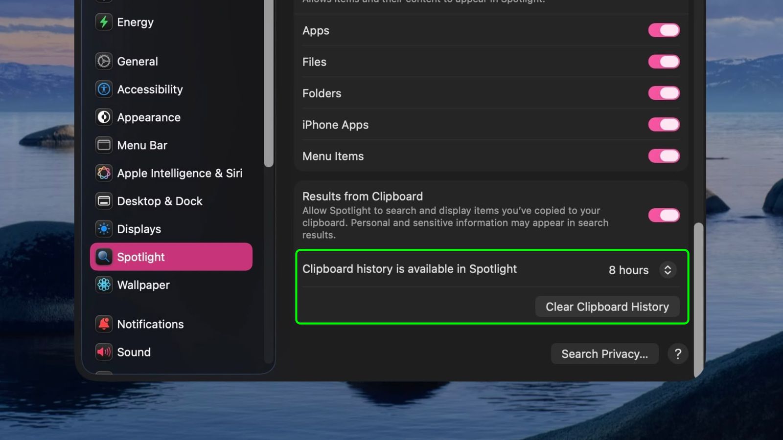 Apple Expands Spotlight Clipboard Settings in macOS Tahoe 26.1 - MacRumors