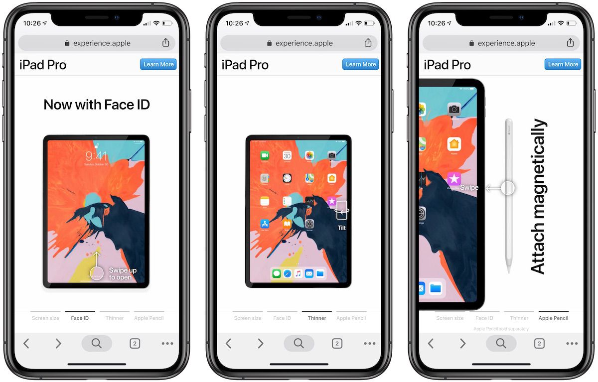 Apple's Interactive Mobile Website Highlights New Features of 2018 iPad ...