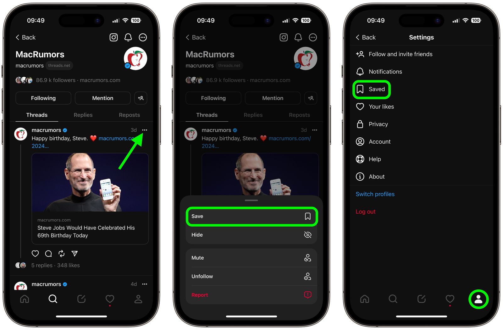 How to Save Posts for Later in Threads - MacRumors