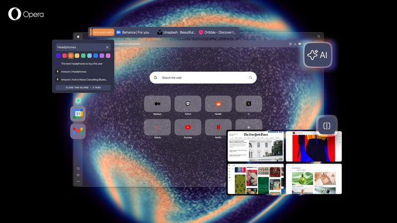 Opera One R3 Gains Music-Reactive UI Theme and 4-Way Split Screen ...