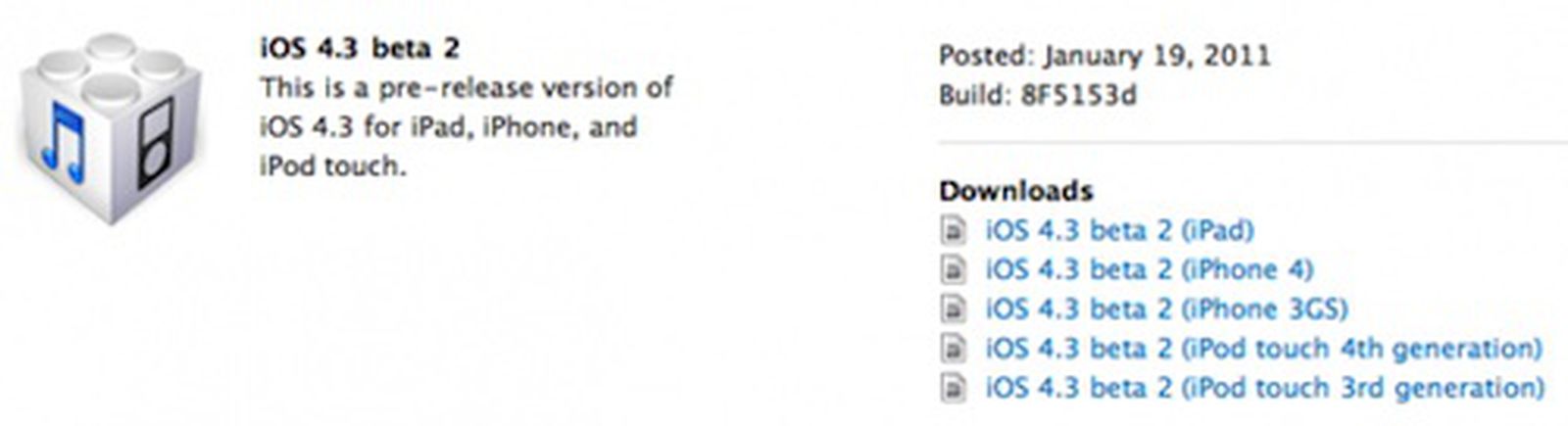 Apple Releases Second Beta of iOS 4.3 to Developers - MacRumors