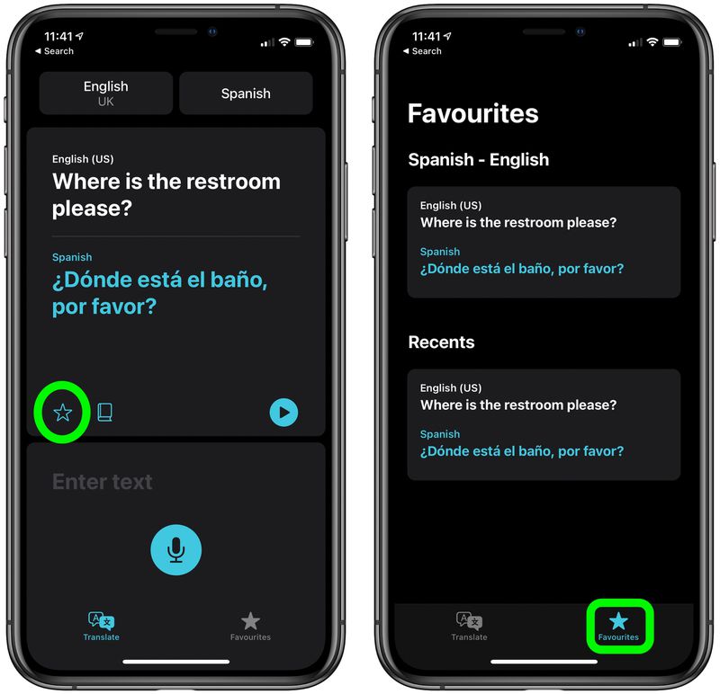 iOS 14: How to Save a Translation to Your Favorites in Apple's ...