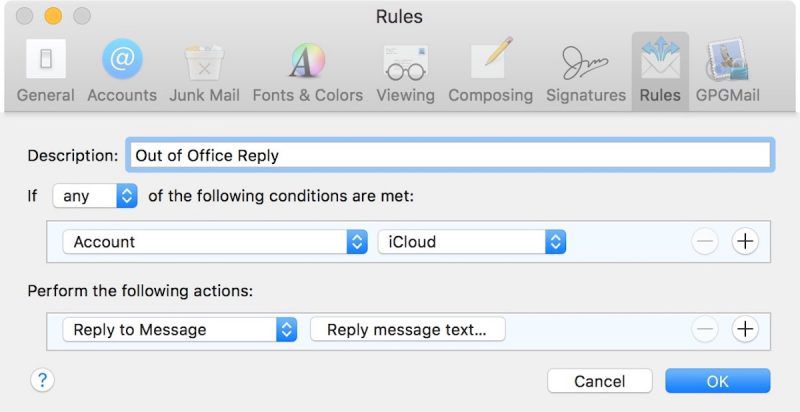 How to Set Up Out-of-Office Replies in Apple Mail and iCloud Mail - MacRumors