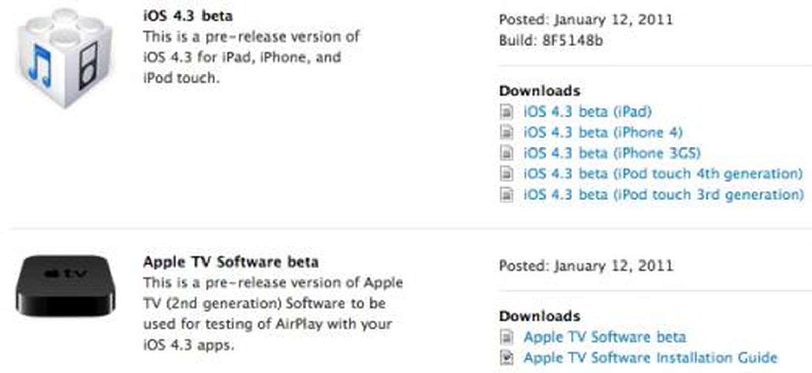 Apple Seeds iOS 4.3 Beta to Developers: Personal Hotspot, AirPlay Video Streaming, New iPad ...
