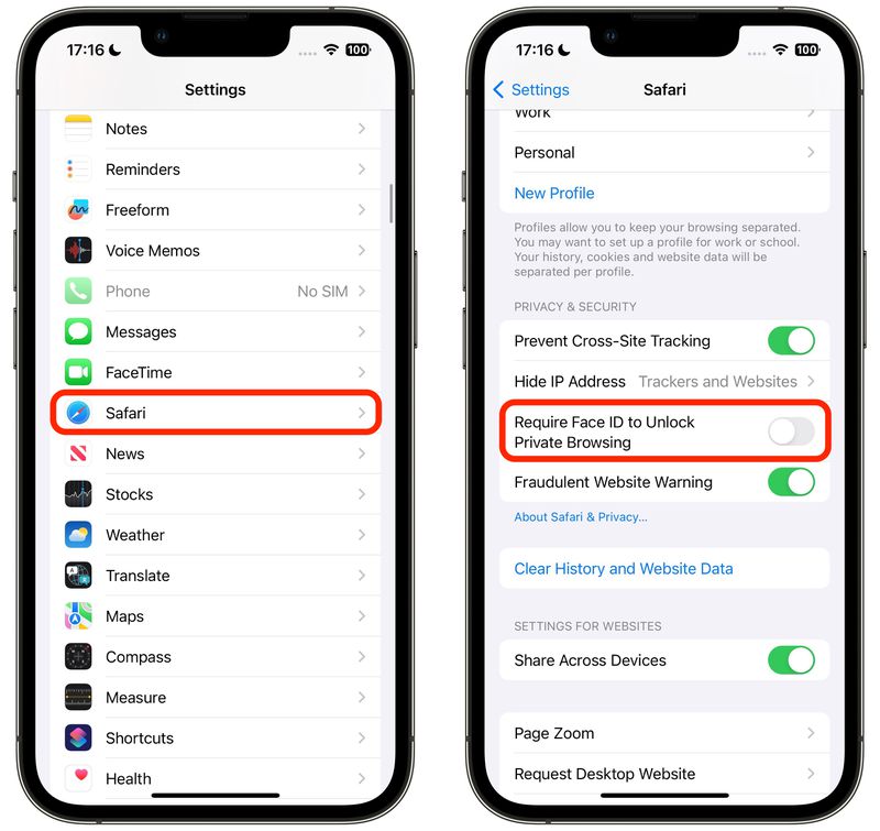 Disable iPhone Private Browsing Authentication in Safari - MacRumors