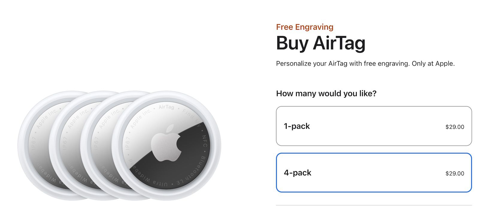 Apple's Website Lists AirTag 4-Pack at Shockingly Low Price [Updated ...