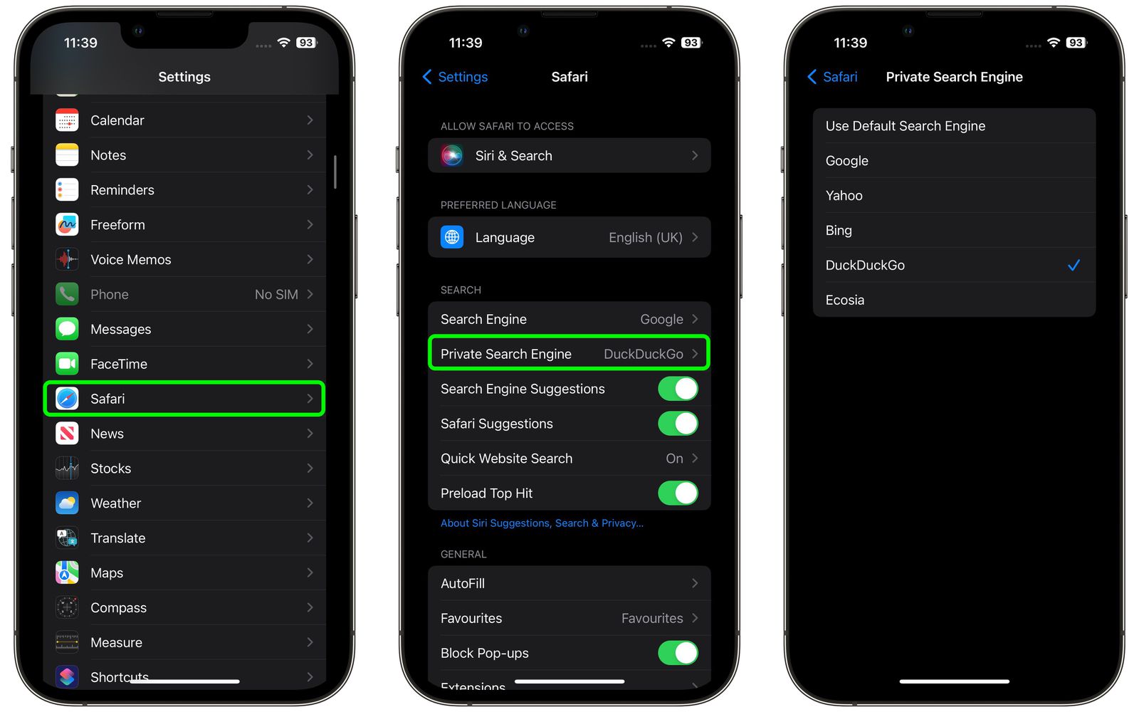 iOS 17: How to Set a Different Default Search Engine When Private Browsing in Safari - MacRumors