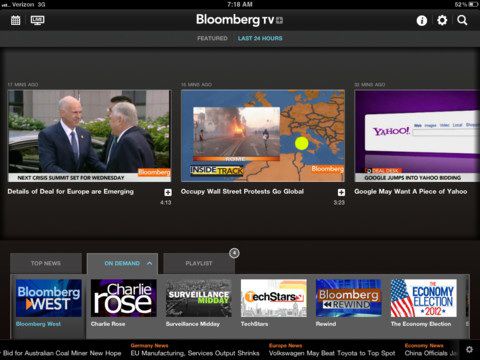 Bloomberg TV and DirecTV Debut New Live Streaming Services for iPad ...