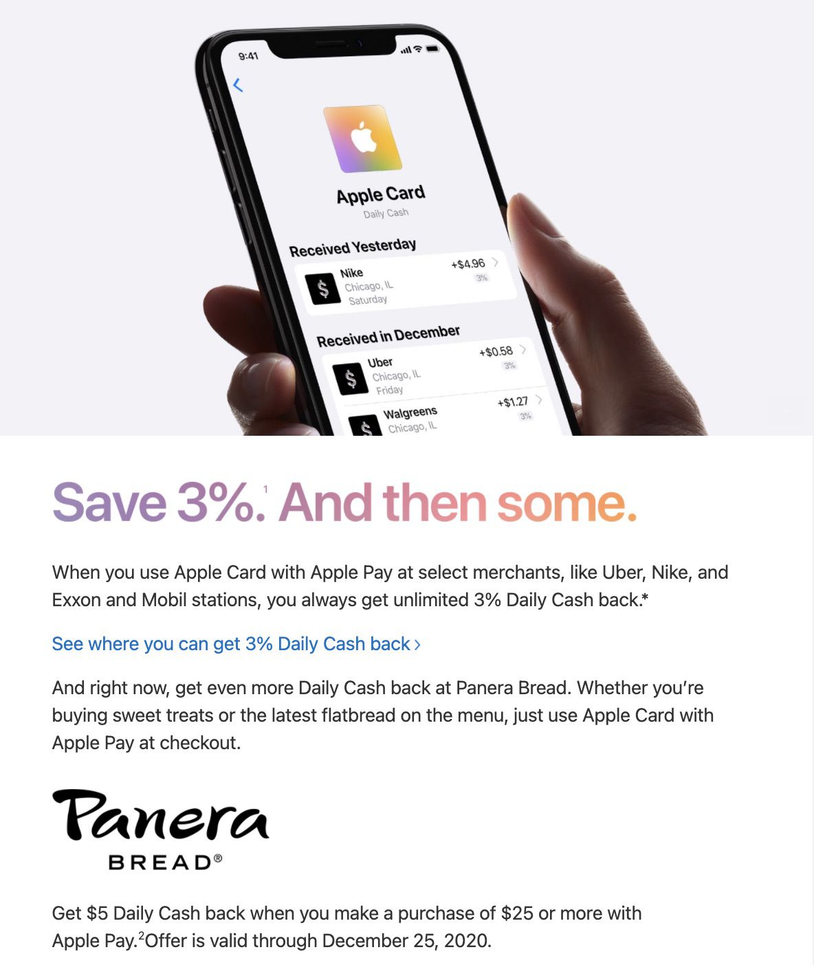 Apple Card Promo Offers $5 Daily Cash Back With $25 Panera Bread ...