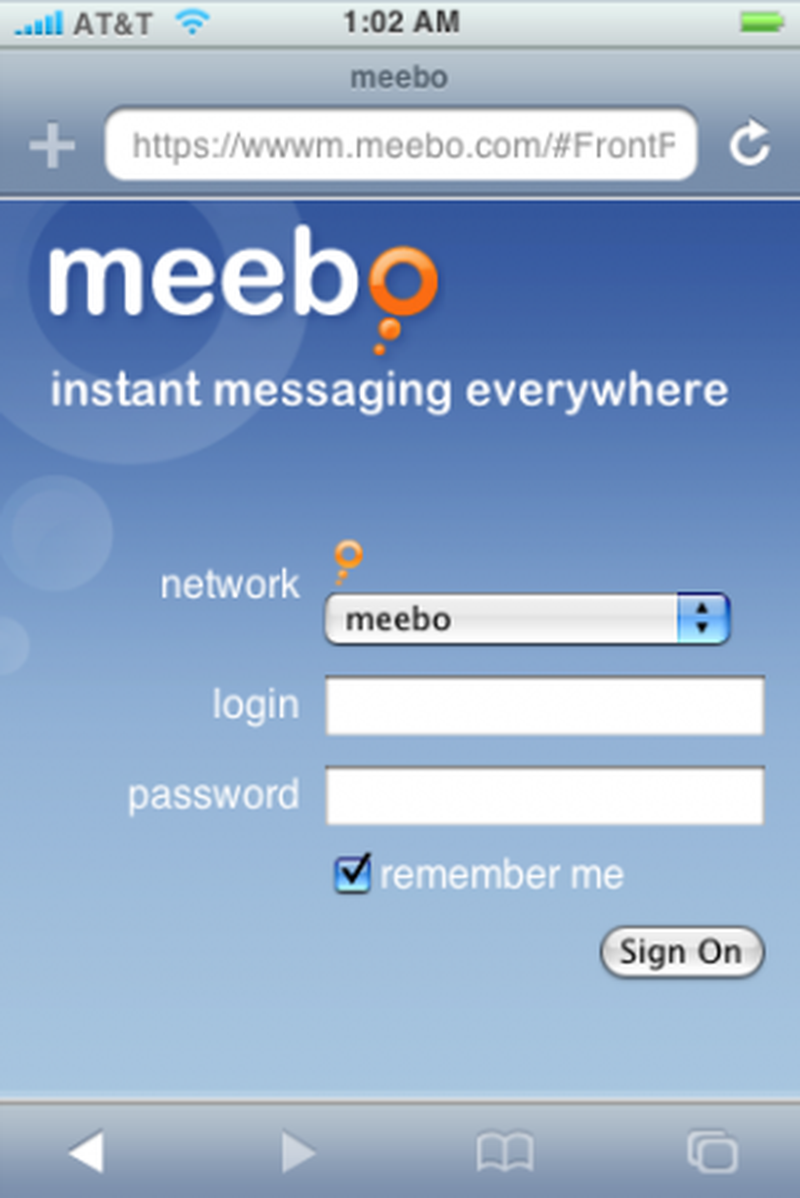 Meebo IM Client for iPhone - MacRumors