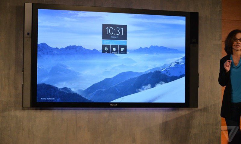 Microsoft Debuts 84-Inch Surface Hub Touch Display, HoloLens Augmented ...