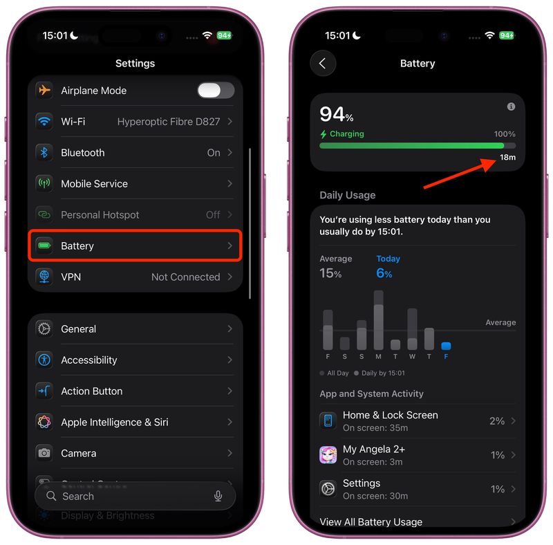 iOS 26: See How Long Your iPhone Will Take to Fully Charge - MacRumors