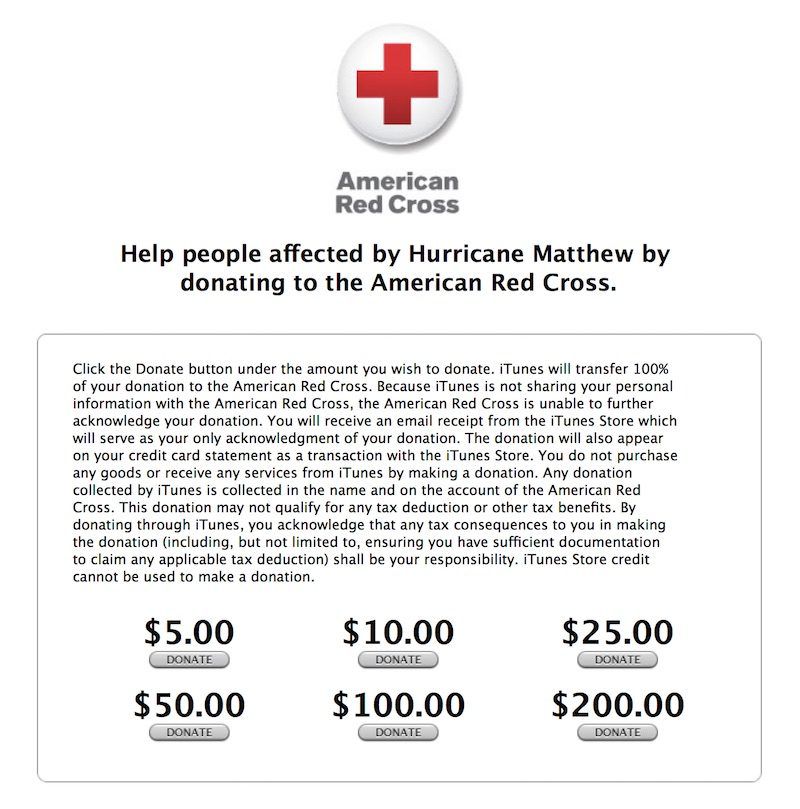 Apple Accepting Donations for Hurricane Matthew Disaster Relief - MacRumors