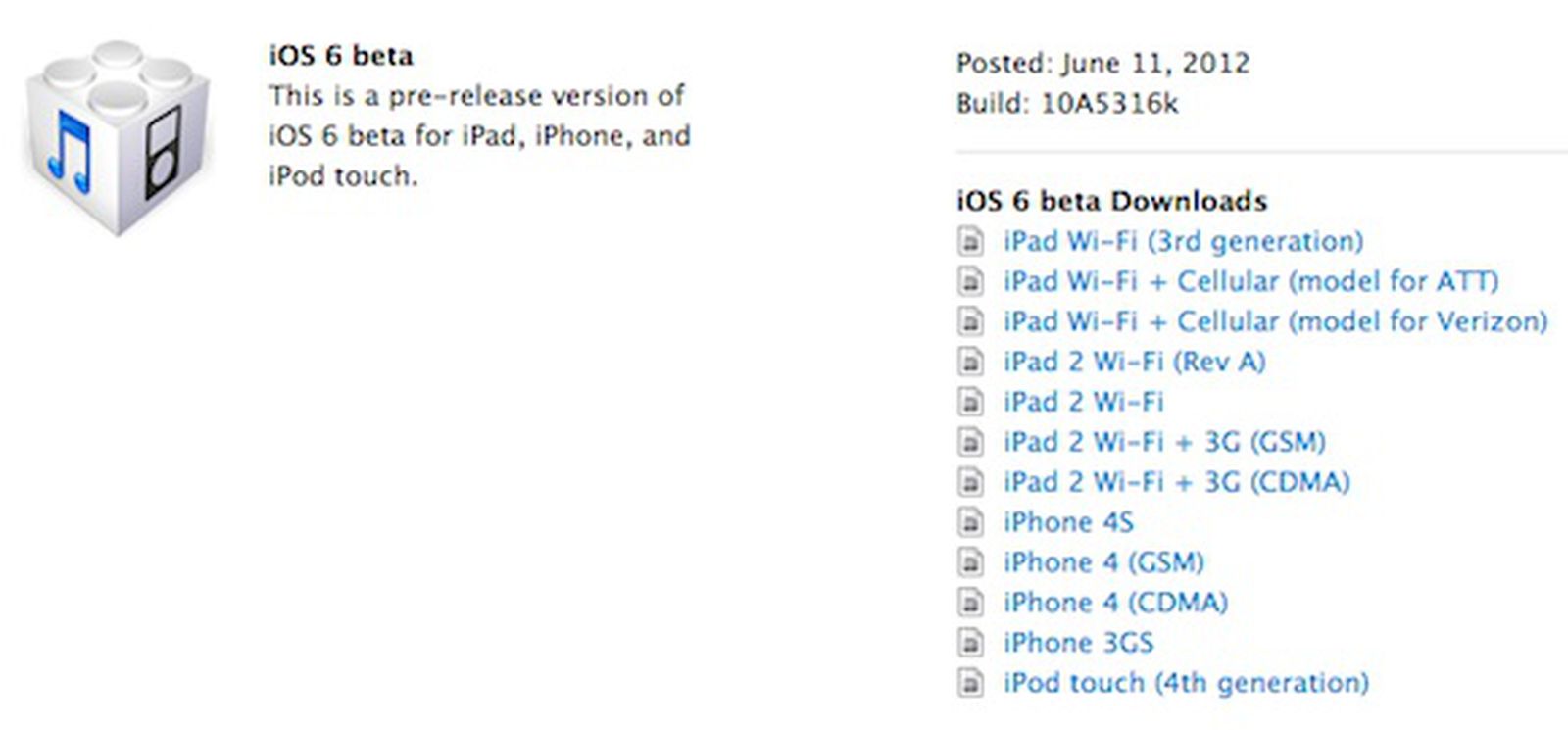 iOS 6 Beta for Developers Now Available - MacRumors
