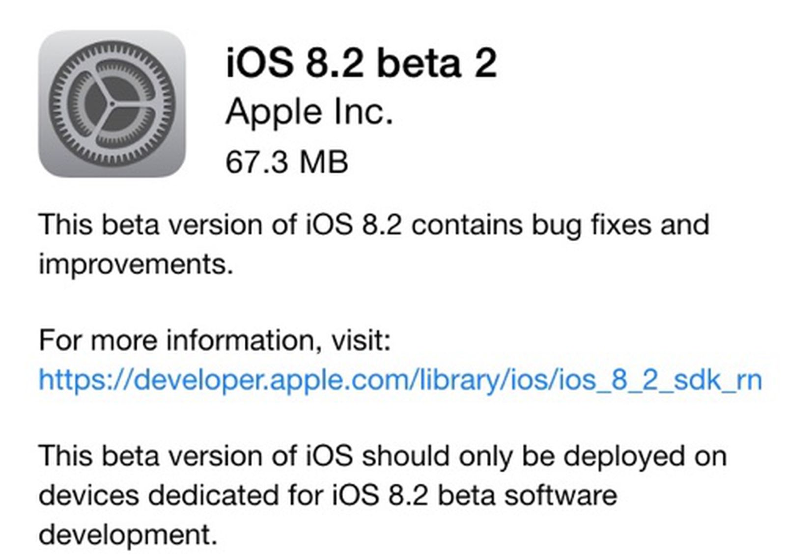 Apple Seeds Second iOS 8.2 Beta to Developers - MacRumors