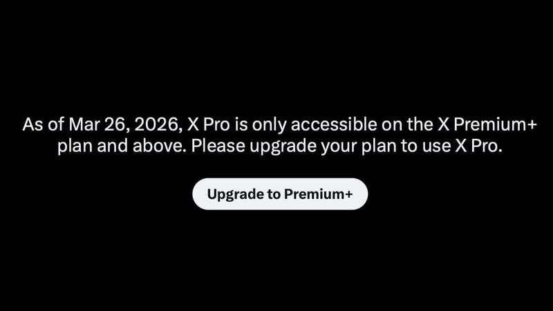 X Moves X Pro Behind $40/Month Premium+ Paywall With No Notice to Users ...