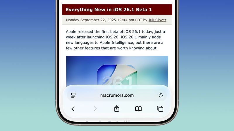 iOS 26.1 Features: Everything New in iOS 26.1 - MacRumors