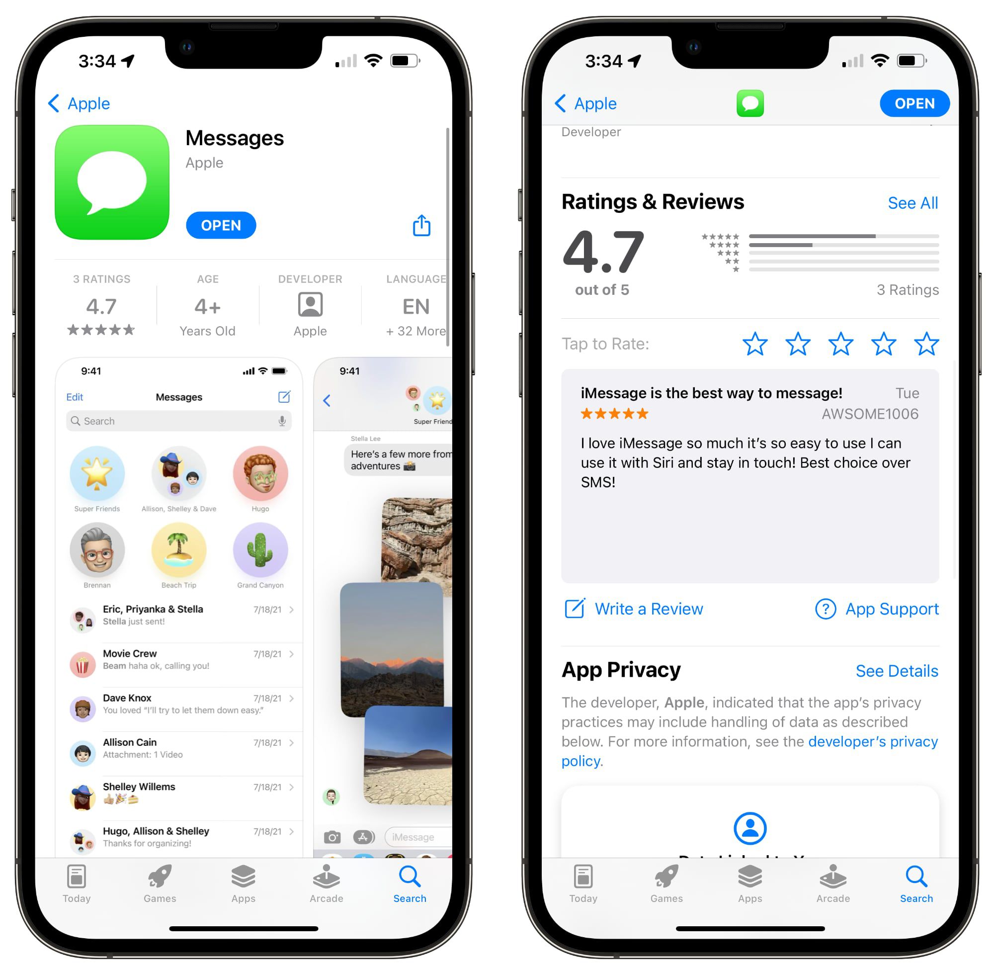 More First-Party Apple Apps Can Be Rated, Including Phone, Messages ...