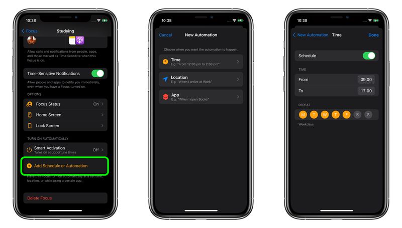 How To Schedule And Automate Focus Modes Macrumors