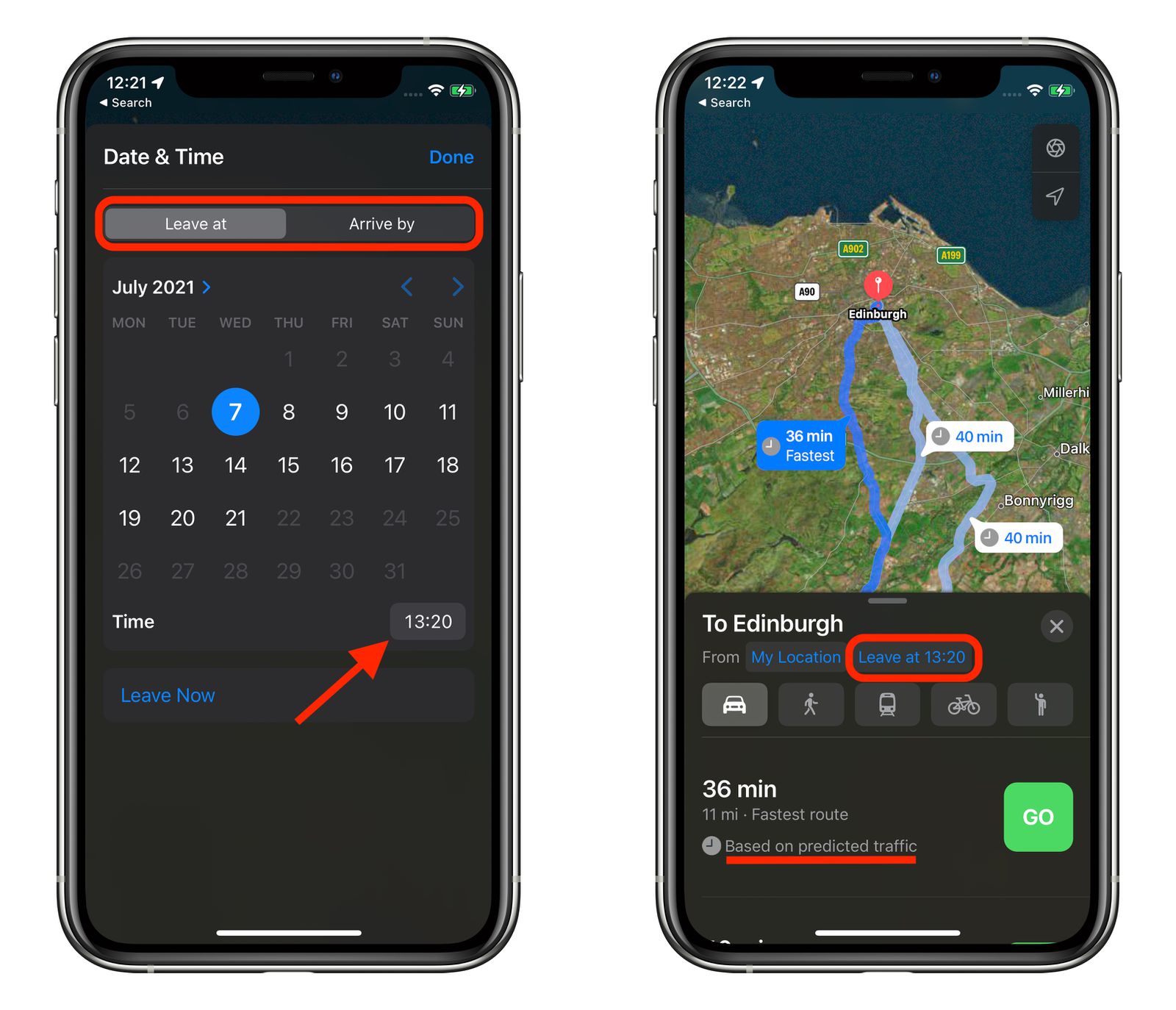 iOS 15: How to Set Leaving and Arrival Times for Driving Directions in ...