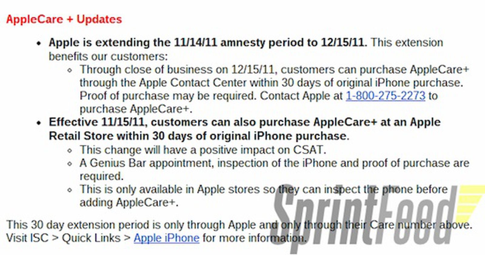 AppleCare+ Now Available for Sale Within 30 Days of iPhone Purchase ...