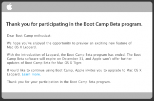 Boot Camp Beta Expires December 31st - MacRumors