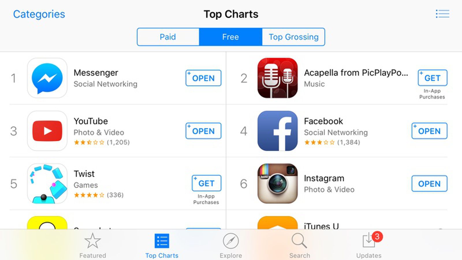 Apple's Top Free Charts Incorrectly Ranking Apple Apps on Some iOS ...