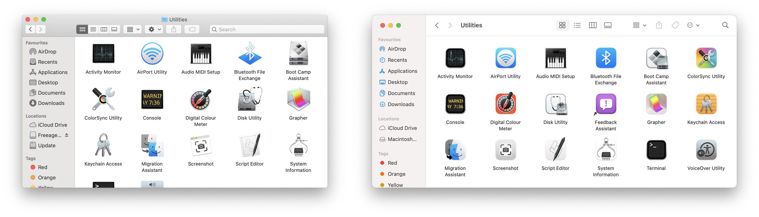 Developer's Visual Comparison of macOS Catalina and Big Sur Offers ...