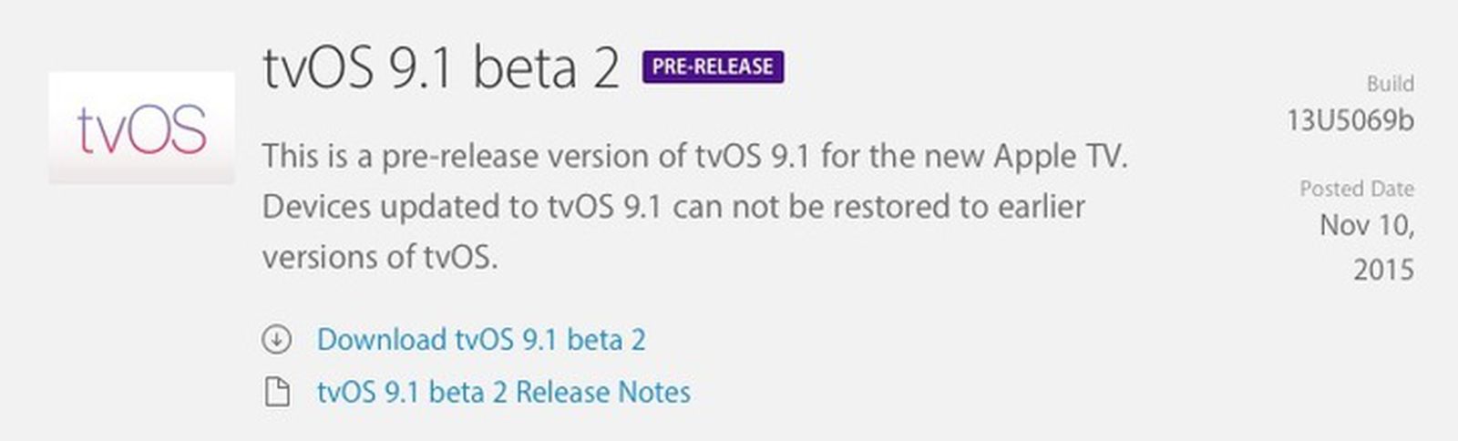 Apple Releases Second Beta of tvOS 9.1 to Developers - MacRumors