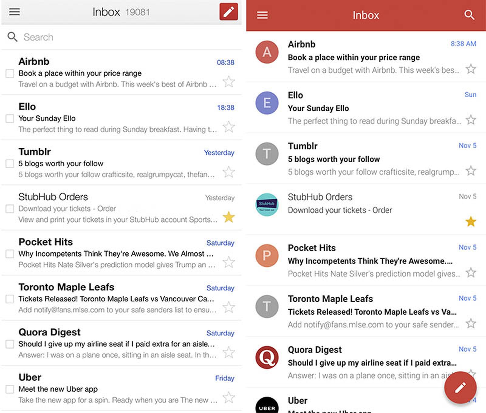 Gmail New Look