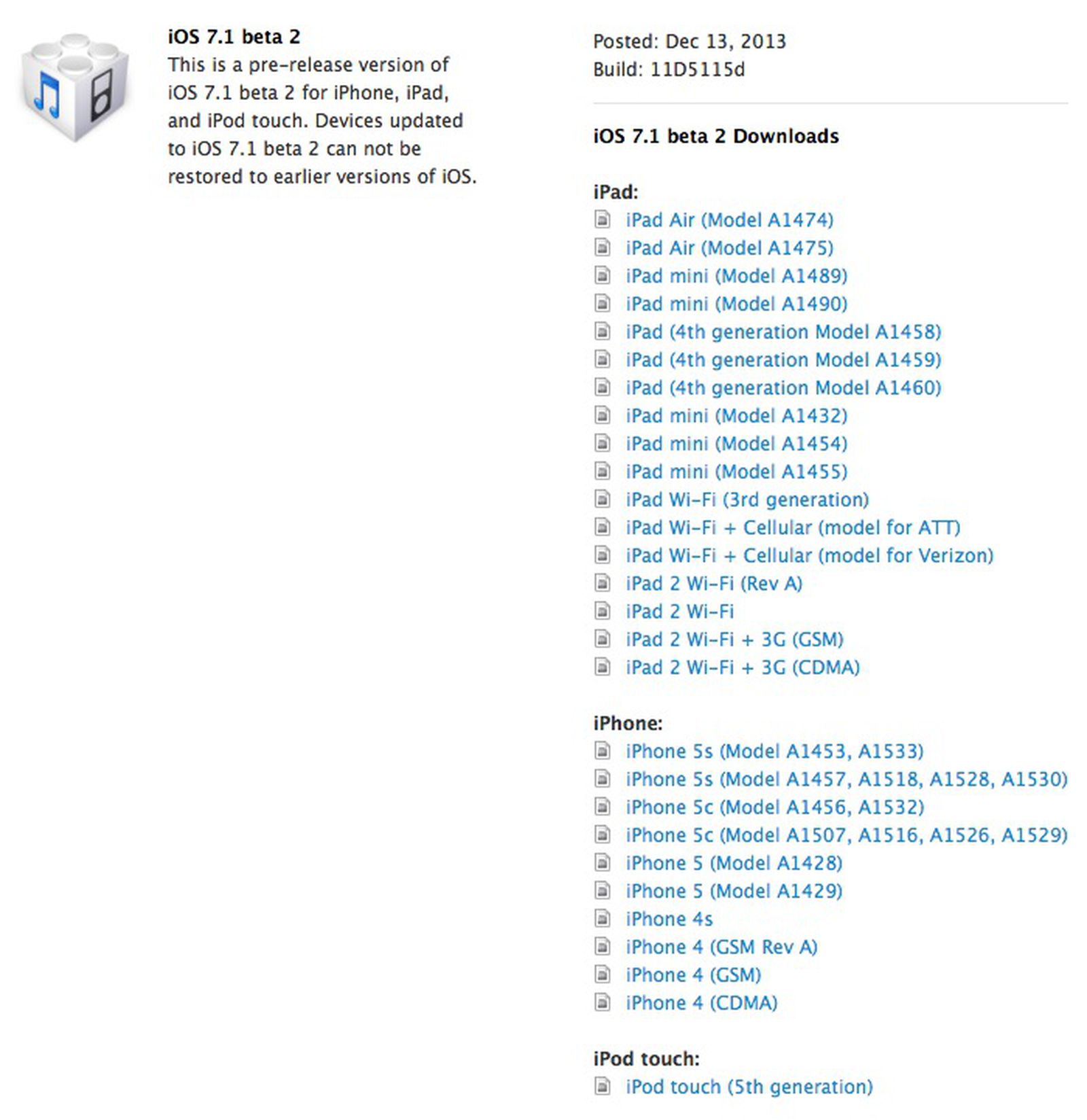 Apple Seeds iOS 7.1 Beta 2 to Developers [Updated] - MacRumors