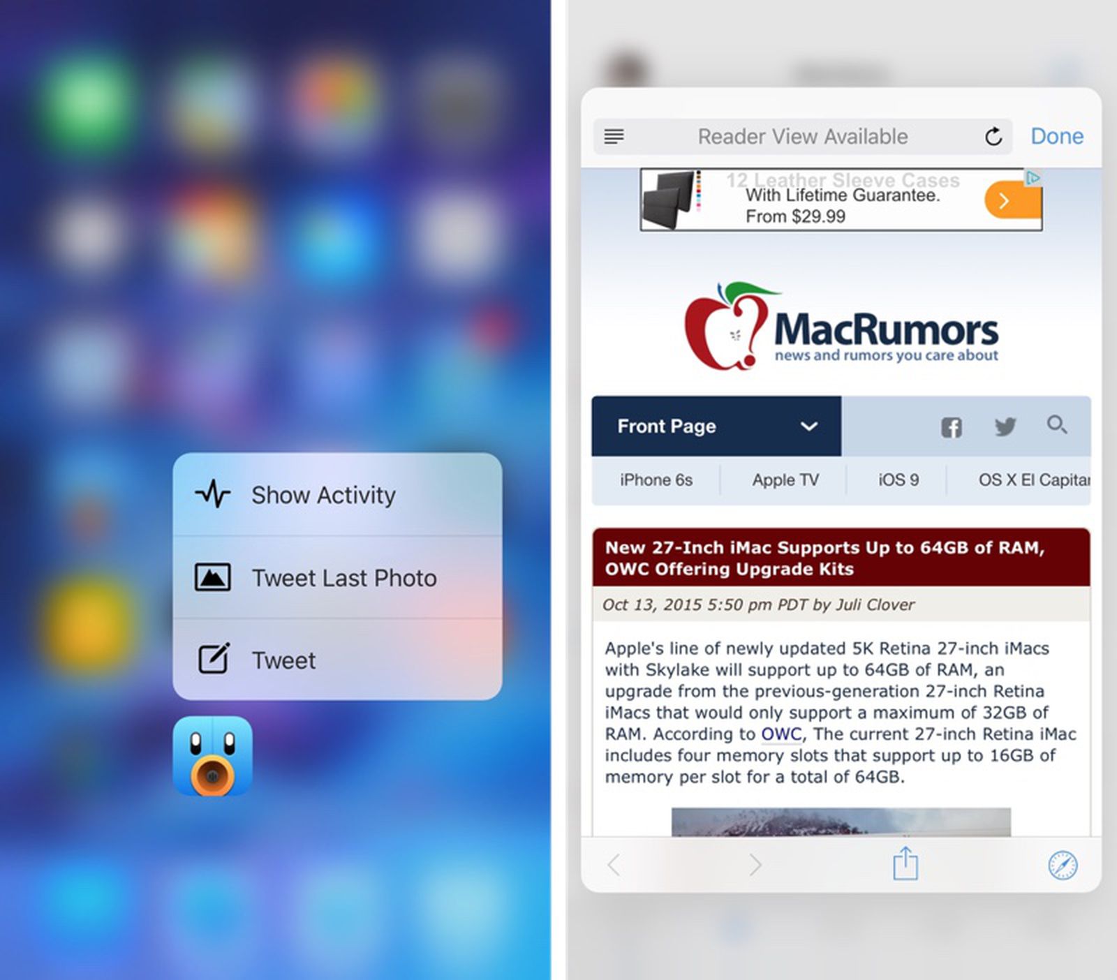 'Tweetbot 4' for iOS Gains Support for 3D Touch - MacRumors