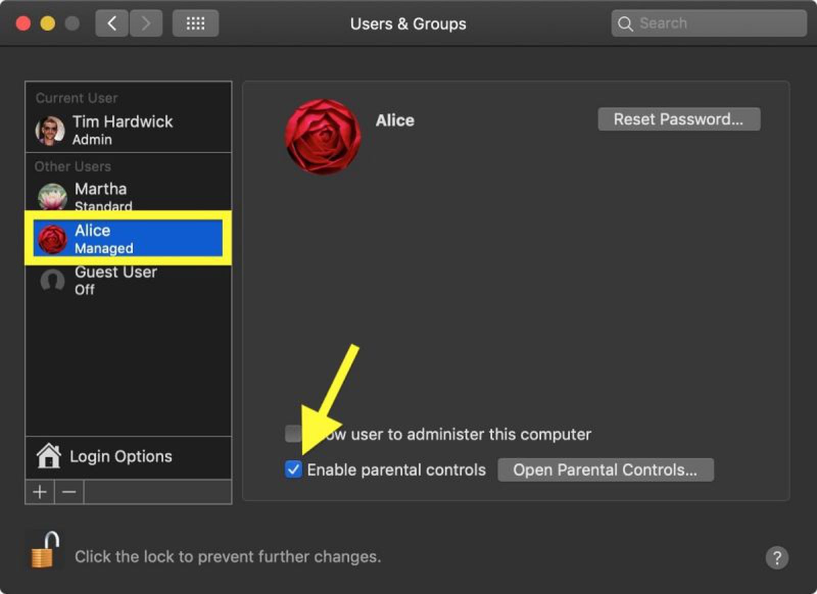 How to Turn Off Parental Controls for a macOS User Account - MacRumors