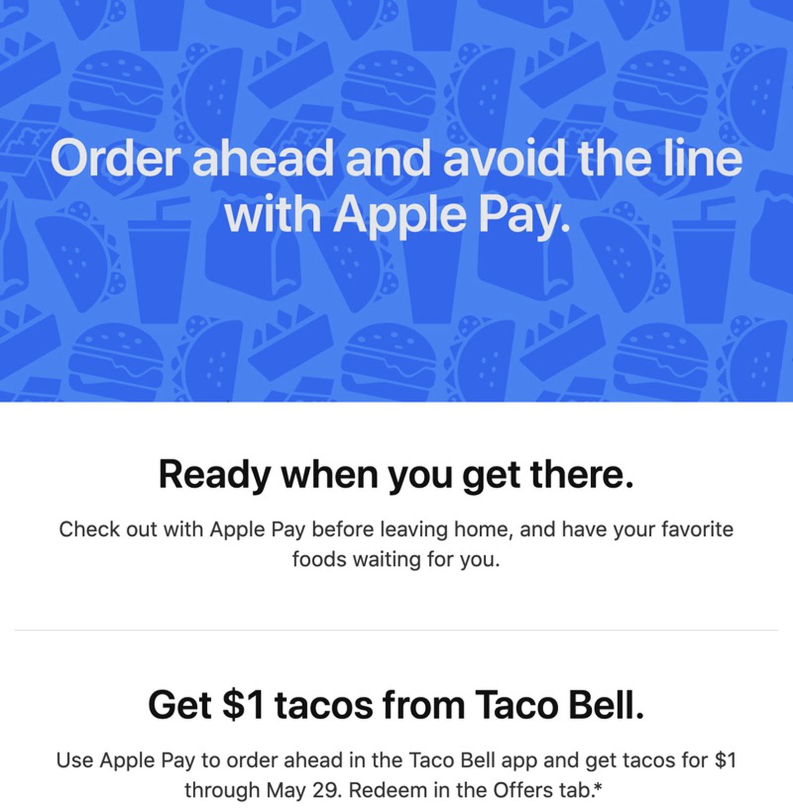 New U.S. Apple Pay Promo Offers $1 Tacos From Taco Bell - MacRumors