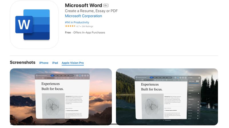 Apple Vision Pro Apps Now Live on App Store Website - MacRumors