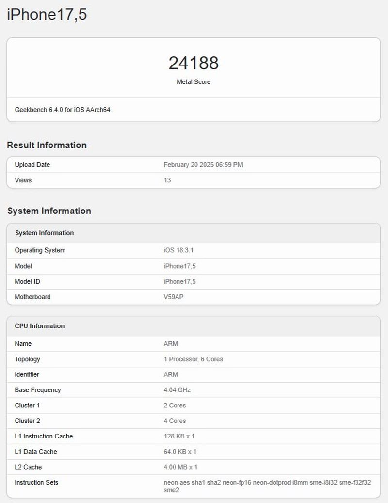First iPhone 16e Benchmark Reveals Impact of Reduced GPU Core Count ...