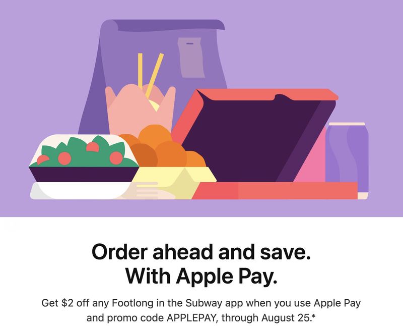 Apple Pay Promotion Offers Discount at Subway - MacRumors