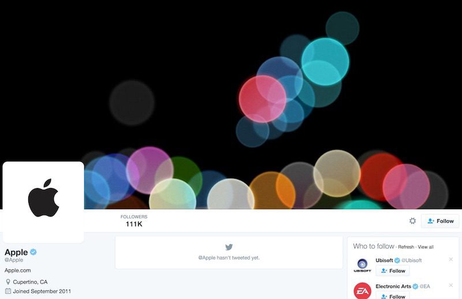 Apple's Five-Year-Old Twitter Account Gets Active Ahead of September 7 ...