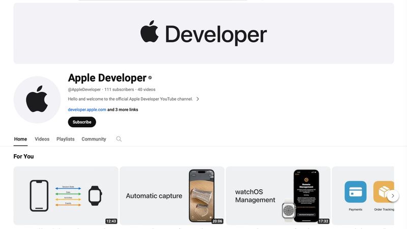 Apple Launches New Developer YouTube Account to Share WWDC 2024 Videos - MacRumors