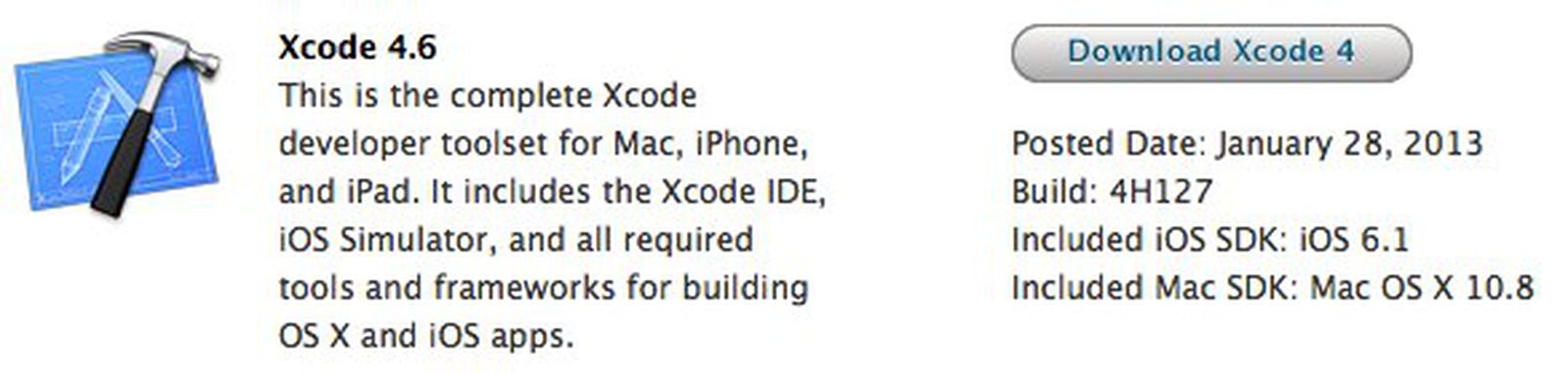 Xcode Developer Toolset Updated to Version 4.6 - MacRumors