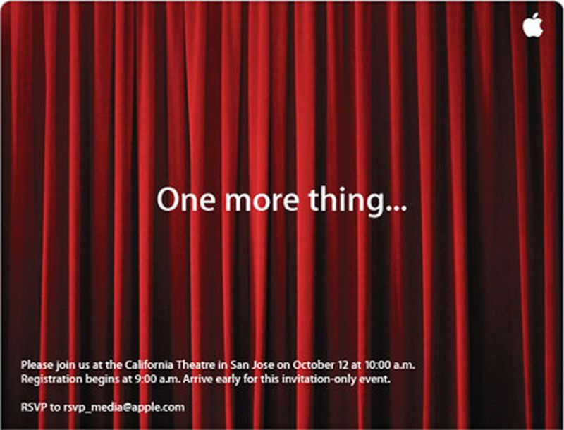 Apple One More Thing Invitation-Only Event [Image] - MacRumors