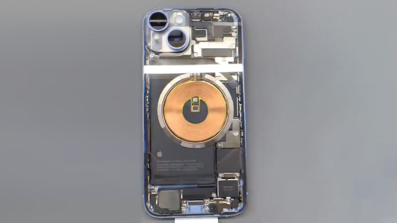 iPhone 14 Modded With Transparent Back Glass Panel to Reveal Internal ...