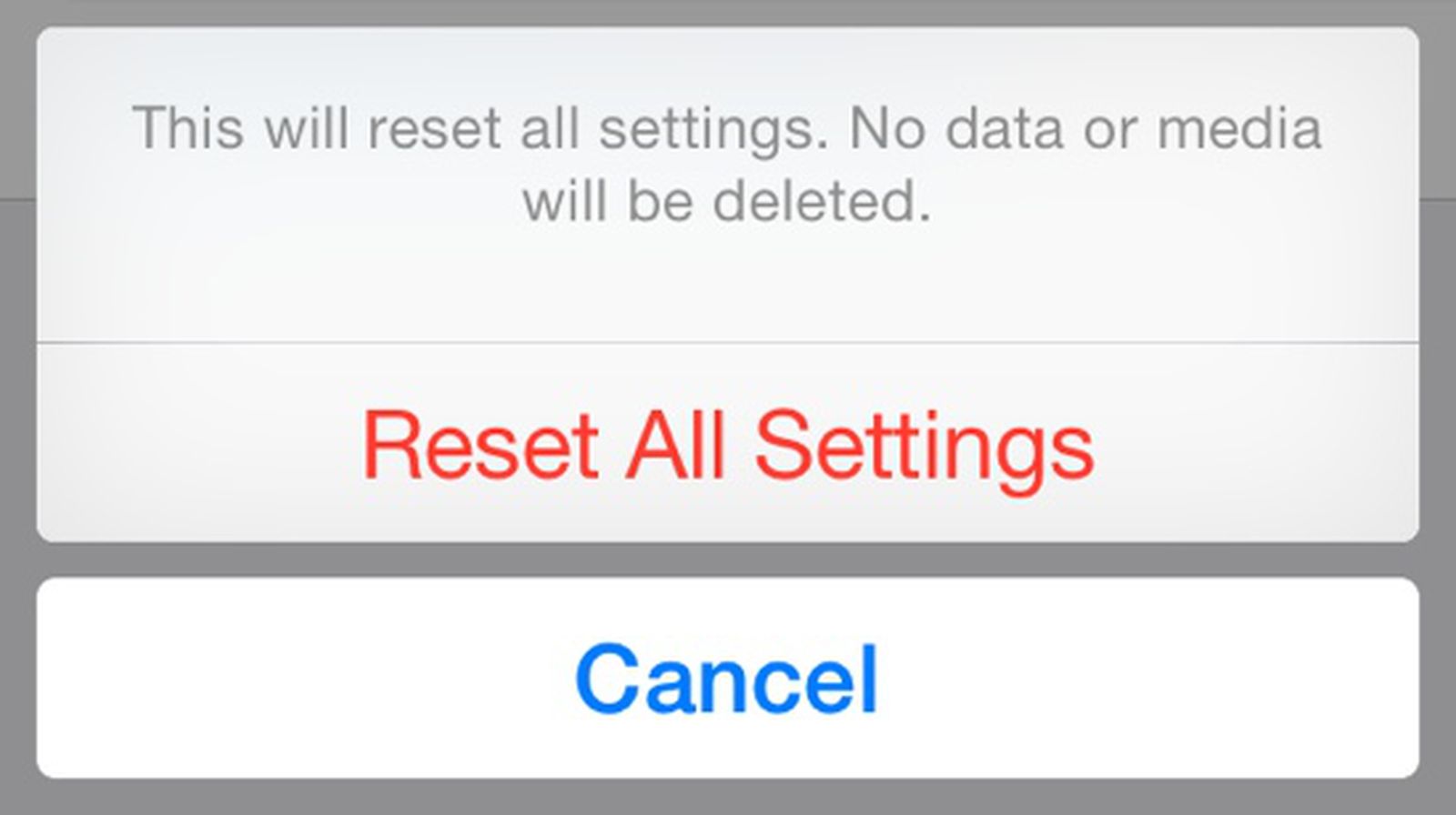 Bug in iOS 8's 'Reset All Settings' Option Also Erases iCloud Drive Documents - MacRumors