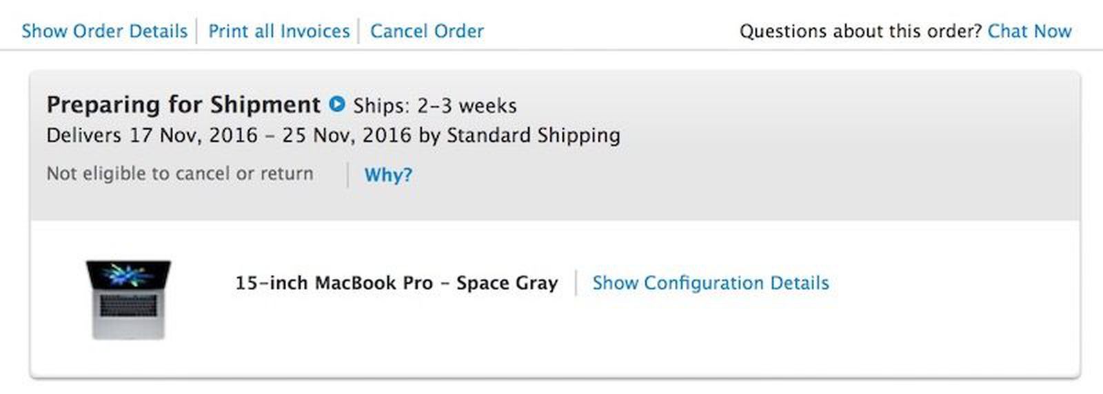 First Touch Bar MacBook Pro Orders Now Preparing for Shipment [Updated ...
