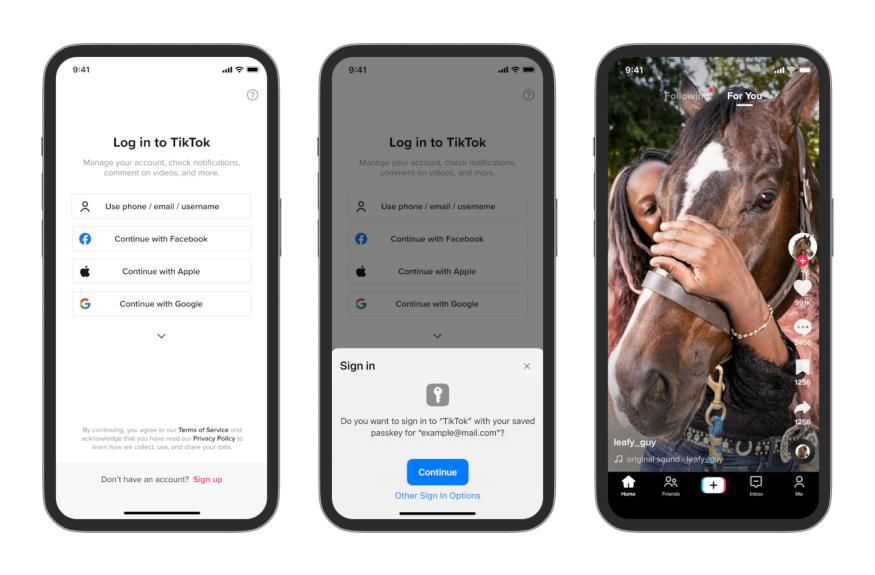 TikTok Announces Passkey Login Support for iOS Devices - MacRumors
