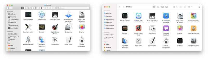 Developer's Visual Comparison of macOS Catalina and Big Sur Offers ...