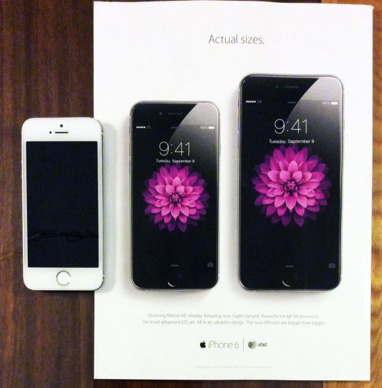 New Apple Print Ad Shows Off iPhone 6 and 6 Plus 'Actual Sizes' - MacRumors